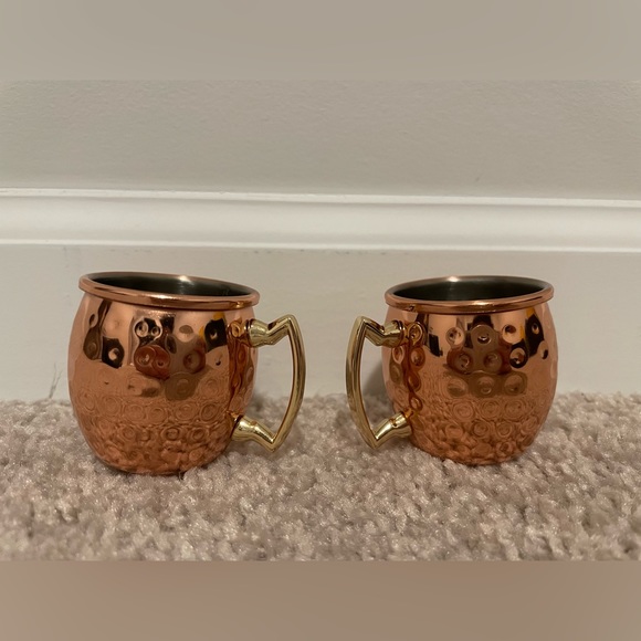 Kitchen | Brass Color Set Of Shot Glasses Moscow Mule Mini Cups | Poshmark